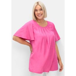sheego Damen Tunika mit gelegten Falten, fuchsia, Gr&ouml;&szlig;e 52
