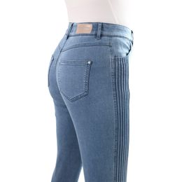 CREATION L PREMIUM Witt Damen Stretch-Jeans mit seitlichen Biesen, blue-bleached, Gr&ouml;&szlig;e 20