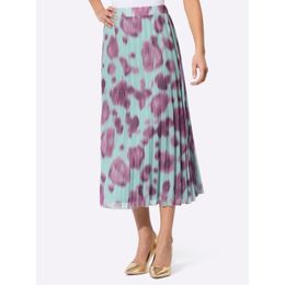Heine Damen Plisseerock, Blau, Gr. 20, Lange R&ouml;cke, Material: Polyester