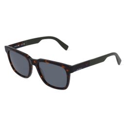 Lacoste L996S | Unisex-Sonnenbrille | Fassung: Vollrand, Quadratisch, Kunststoff, Havanna Gl&auml;nzend | Glasfarbe: Gr&uuml;n
