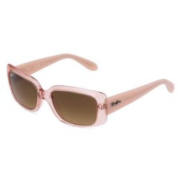 Ray-Ban RB4389 | Damen-Sonnenbrille | Fassung: Vollrand, Quadratisch, Propionat, Honig Transparent | Glasfarbe: Braun