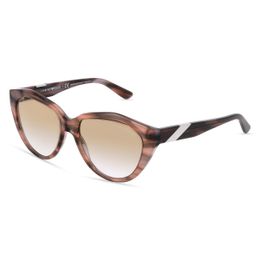 Emporio Armani EA4178 | Damen-Sonnenbrille | Fassung: Vollrand, Butterfly, Acetat, Rose Havanna | Glasfarbe: Braun Verlaufend