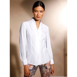 Damen Langarm-Bluse, Wei&szlig;, Gr. 36, CREATION L PREMIUM, Blusen langarm, Material: Viskose