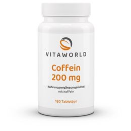 vitaworld Coffein 200 mg | 180 Tabletten | Alternative zu Kaffee, Tee und Energydrinks | hochdosiert | vegan