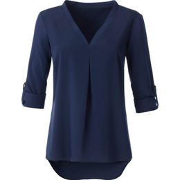 CR&Eacute;ATION L Damen Longbluse mit verl&auml;ngertem R&uuml;ckenteil blau Gr&ouml;&szlig;e 36