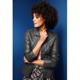 Mainpol Damen Lederjacke, Grau, Gr. 38, Lederjacken, Material: Lammnappaleder