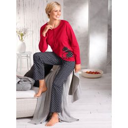 Heine Damen Schlafanzug, Rot, Gr. 36/38, Pyjamas, 100% Baumwolle