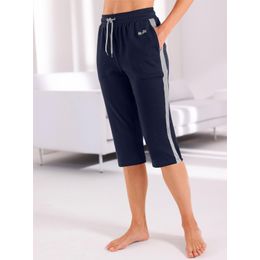 feel good Damen Capri-Hose, Blau, Gr. 36/38, Jogginghosen, 100% Baumwolle