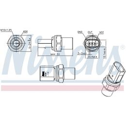 NISSENS Druckschalter, Klimaanlage 301099 f&uuml;r VW SEAT