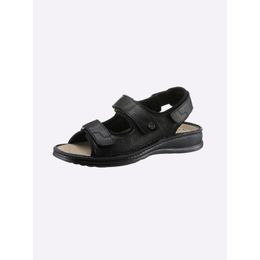 MUBB Damen Sandale, Schwarz, Gr. 42, Mode, Material: Glattleder