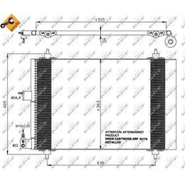 NRF Kondensator, Klimaanlage EASY FIT 35414 f&uuml;r Peugeot Citro&euml;n