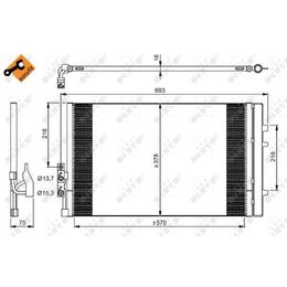 NRF Kondensator, Klimaanlage EASY FIT 350036 f&uuml;r BMW