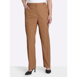 sheego Gro&szlig;e Gr&ouml;&szlig;en B&uuml;gelfalten-Hose, camel-schoko-bedruckt, Gr&ouml;&szlig;e 50 - Damen