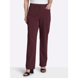 sheego Gro&szlig;e Gr&ouml;&szlig;en Hose mit geradem Bein, burgund, Gr&ouml;&szlig;e 58 - Damen
