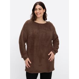 sheego Gro&szlig;e Gr&ouml;&szlig;en Feinstrickpullover mit U-Boot-Ausschnitt, rosenholz, Gr&ouml;&szlig;e 52/54 - Damen