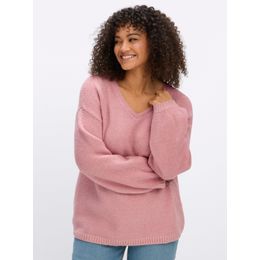 sheego V-Ausschnitt-Pullover