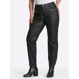 sheego Gro&szlig;e Gr&ouml;&szlig;en Bengalinhose in beschichteter Optik, schwarz, Gr&ouml;&szlig;e 48 - Damen