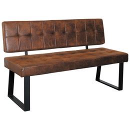 Livetastic Sitzbank, Braun, Metall, Textil, 2-Sitzer, 140x85x56 cm, Esszimmer, B&auml;nke, Sitzb&auml;nke