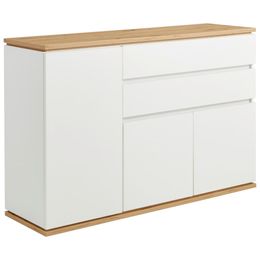 Xora Sideboard, Wei&szlig;, Eiche Artisan, Kunststoff, 3 F&auml;cher, 2 Schublade(n) Schubladen, 139x93x42 cm, Typenauswahl, Beim&ouml;bel erh&auml;ltlich, stehend, Wohnzimmer, Kommoden & Sideboards, Sideboards