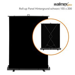 WALIMEX pro Roll-up Panel Hintergrund schw.155x200
