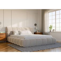 Chameo Polsterbett, Beige, Textil, Birke, Schichtholz, 160x200 cm, Bettkasten, gepolstertes Kopfteil, in verschiedenen Gr&ouml;&szlig;en erh&auml;ltlich, Schlafzimmer, Betten, Polsterbetten