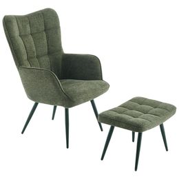 Ti'me Relaxsesselset, Gr&uuml;n, Metall, Textil, 68x100x78 cm, Wohnzimmer, Sessel, Relaxsessel