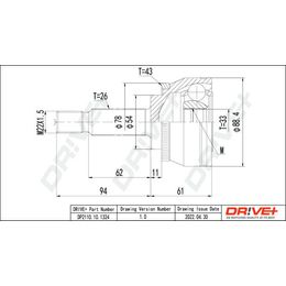 DR!VE+ Gelenksatz, Antriebswelle dp2110101324 f&uuml;r MITSUBISHI