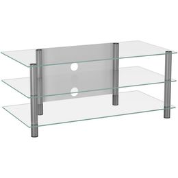Mid.you Phonotisch, Klar, Silber, Metall, Glas, rechteckig, 110x45x42 cm, Kabelkanal, Kinderzimmer & Jugendzimmer, Jugendm&ouml;bel, Phonom&ouml;bel