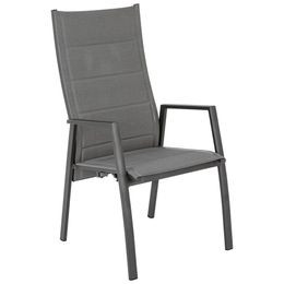 Ambia Garden Gartensessel, Anthrazit, Dunkelgrau, Metall, Textil, eckig, Flachrohr, 56x110x65 cm, Gartenm&ouml;bel, Gartenst&uuml;hle, Gartenst&uuml;hle