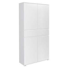 Xora Mehrzweckschrank, Wei&szlig;, Kunststoff, 8 F&auml;cher, 2 Schublade(n) Schubladen, 100x200x37 cm, stehend, Waschk&uuml;che, Mehrzweckschr&auml;nke