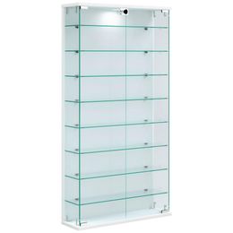 Mid.you Vitrine Relas, Wei&szlig;, Kunststoff, 8 F&auml;cher, 59x114x17 cm, stehend, h&auml;ngend, Wohnzimmer, Wohnw&auml;nde, Vitrinenschr&auml;nke