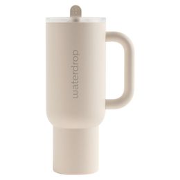 waterdrop Thermobecher, Wei&szlig;, Metall, Kunststoff, 1,1 L, doppelwandig, Tragegriff, Vakuum, 100% dicht, h&auml;lt warm, kalt, Kaffee & Tee, Tassen, Thermobecher