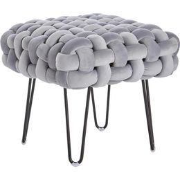 Xora Hocker Amy, Grau, Schwarz, Metall, Textil, quadratisch, 44x41x44 cm, Wohnzimmer, Hocker, Sitzhocker