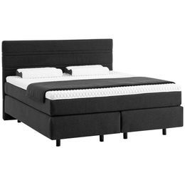 Schlaraffia Boxspringbett, Anthrazit, Kunststoff, H2 + H3, 7-Zonen, H&ouml;he ca. 19 cm, 180x200 cm, Kissen, Topper durchgehend, H&auml;rtegradauswahl, gepolstertes Kopfteil, Partnermatratze mit durchgehendem Bezug, Schlafzimmer, Betten, Doppelbetten