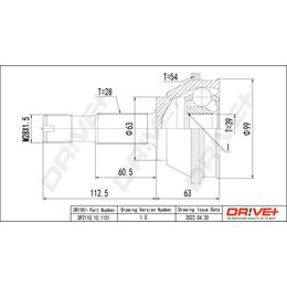 DR!VE+ Gelenksatz, Antriebswelle dp2110101151 f&uuml;r Citro&euml;n Fiat