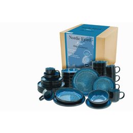 Creatable Kombiservice, Blau, Keramik, 30-teilig, 350 ml, lebensmittelecht, Essen & Trinken, Geschirr, Geschirr-Sets, Kombiservice