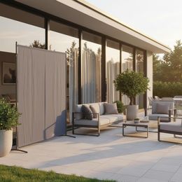 Gardenson Sichtschutz, Grau, Silber, Metall, Textil, 155x188x50 cm, Sonnenschutz & Sichtschutz, Sichtschutz Garten, Paravents outdoor