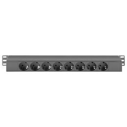 Adam Hall ah Cables 87471 T - 19" Stromverteiler 1HE 8-Fach mit IP65 Stromzuleitung