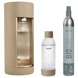MYSODA Wassersprudler Glassy Latte, Greige, Metall, Kunststoff, Holzwerkstoff, 44.5 cm, K&uuml;chenger&auml;te, Wasseraufbereitung, Wassersprudler
