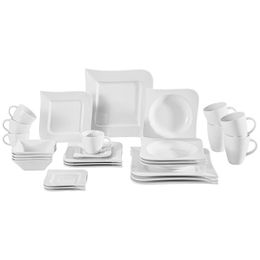 Ritzenhoff Breker Kombiservice Melodie, Wei&szlig;, Keramik, 28-teilig, 220 ml,220 ml,380 ml,450 ml, Lfgb, Essen & Trinken, Geschirr, Geschirr-Sets, Kombiservice