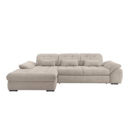 P & B Ecksofa, Beige, Metall, Uni, 4-Sitzer, F&uuml;llung: Schaumstoff, L-Form, 314x184 cm, Made in EU, Armteil links, rechts, Liegefunktion, seitenverkehrt erh&auml;ltlich, R&uuml;cken echt, Wohnzimmer, Sofas & Couches, Wohnlandschaften, Ecksofas