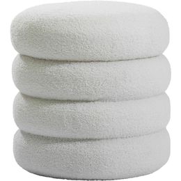 Xora Hocker, Wei&szlig;, Textil, rund, 41x42x41 cm, Stoffauswahl, Wohnzimmer, Hocker, Sitzhocker