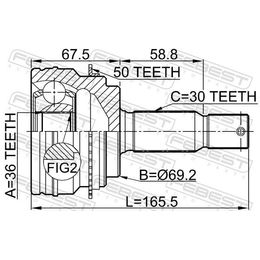 FEBEST Gelenksatz, Antriebswelle 0410v97a50 Vorderachse f&uuml;r MITSUBISHI