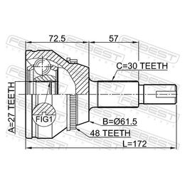 FEBEST Gelenksatz, Antriebswelle 0110gsl20a48 Vorderachse f&uuml;r TOYOTA
