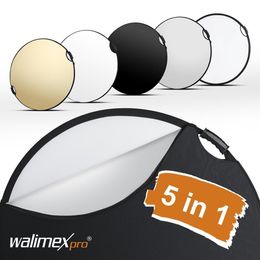 WALIMEX pro 5in1 Faltreflektor wavy comfort &Oslash;80cm mit Griffen und 5 Reflektorfarben