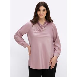 sheego Gro&szlig;e Gr&ouml;&szlig;en Tunika mit Wasserfall-Ausschnitt, mauve, Gr&ouml;&szlig;e 54 - Damen