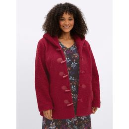 sheego by Joe Browns sheego Gro&szlig;e Gr&ouml;&szlig;en Teddyjacke mit Knebel-Kn&ouml;pfen, kirsche, Gr&ouml;&szlig;e 50 - Damen