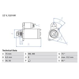 Bosch Starter 0986014371 f&uuml;r Suzuki HOLDEN MARUTI