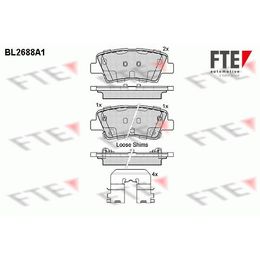 FTE Automotive FTE Bremsbelagsatz, Scheibenbremse 9010918 Hinterachse f&uuml;r KIA (DYK) KG MOBILITY SSANGYONG HYUNDAI (BEIJING) NAZA