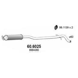 Asso Mittelschalld&auml;mpfer 606025 f&uuml;r Volvo